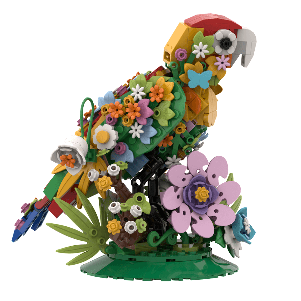 396PCS Macaw With Flower MOC Building Block Bricks |MocPixel – mocpixel