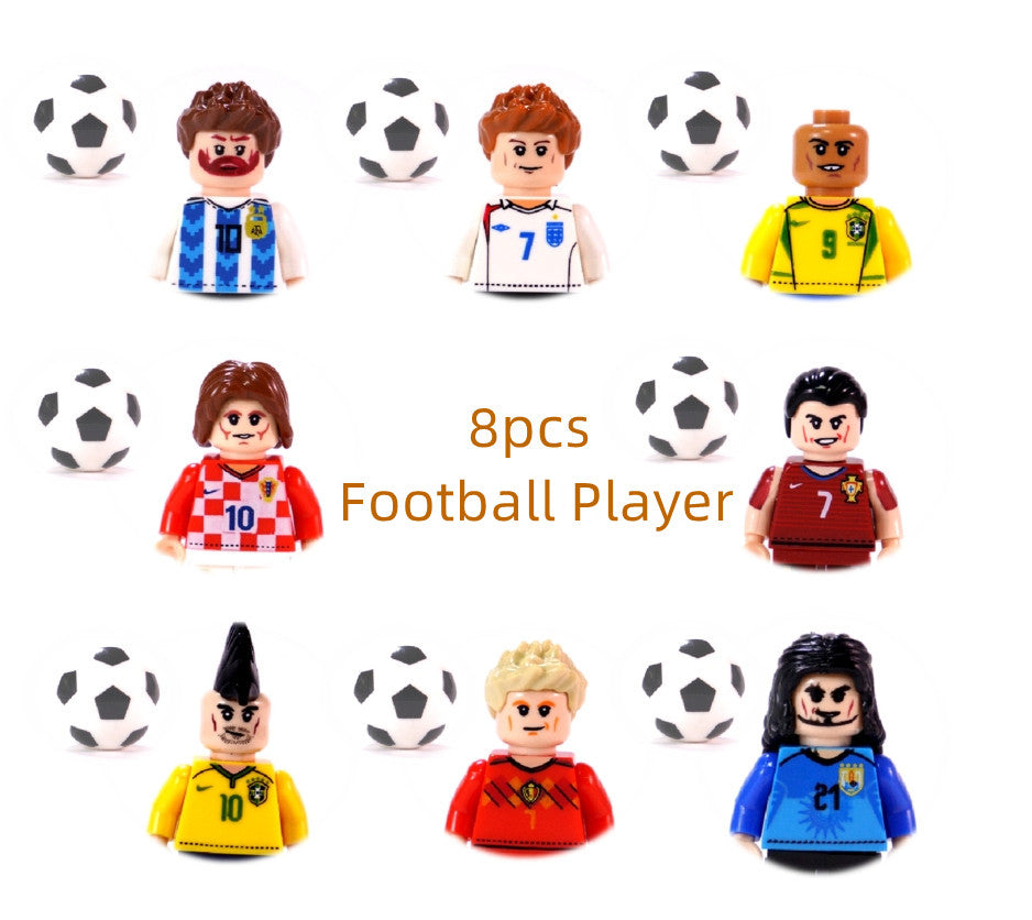 8 kits Mini Soccer Famous Football Player Action Figures with Football ...